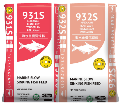 Marine Slow Sinking Fish Feed | Gold Coin Feeds